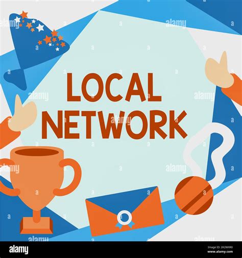 Conceptual Display Local Network Word For Intranet Lan Radio Waves Dsl