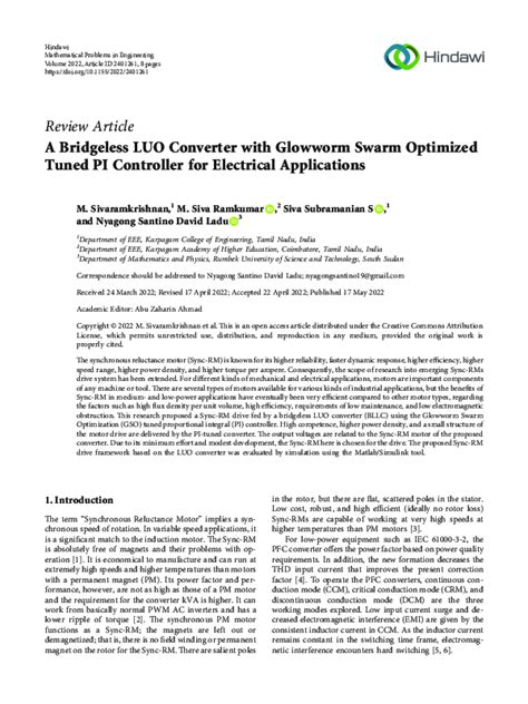pdf a bridgeless luo converter with glowworm swarm optimized tuned pi