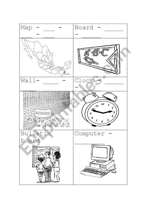 Classroom Objects 3 ESL Worksheet By Lucky1979