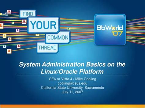 Ppt System Administration Basics On The Linuxoracle Platform