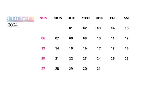 October 2024 Calendar 35931567 Png