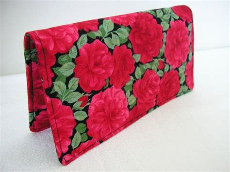 Handmade Red Rose Checkbook Cover