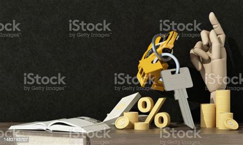 부동산과 자동차의 개념 검은색 배경에 노란색 톤의 대출과 보험 돈과 동전으로 둘러싸인 집과 자동차 열쇠고리 3d 렌더링 0명에 대한 스톡 사진 및 기타 이미지 Istock