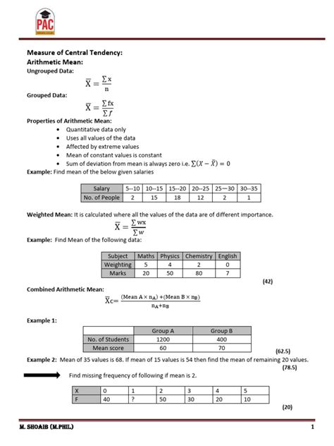 Chapter 08lecture Notes Pdf Arithmetic Mean Skewness