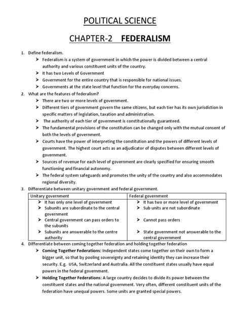 Federalism 1 1 Pdf Federalism Governance