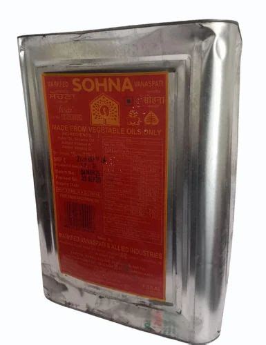 Mono Saturated 15l Sohna Vanaspati Ghee Packaging Type Tin At Best
