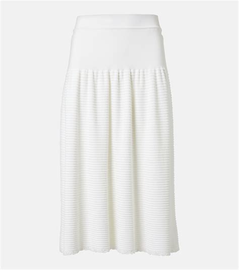 Dora Baltea Silk And Cotton Midi Skirt In White Loro Piana Mytheresa