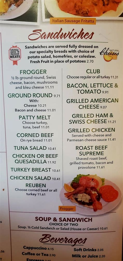 Menu At Frog Pond Restaurant North Redington Beach