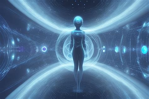 Premium Ai Image Futuristic Quantum Space Poetry Performance Lab