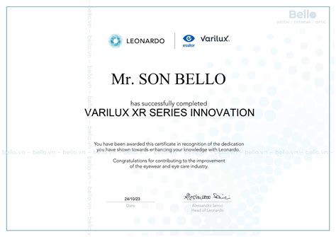 Essilor Varilux Xr Series Đa Tròng Ai Phi Tuyến Tính Tốt Nhất Thế Giới Bello Hn And Tp Hcm