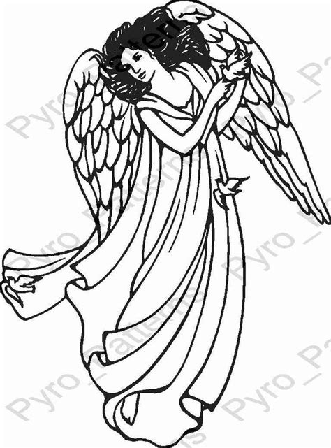 An Angel With Wings On Its Back And Arms In Black And White