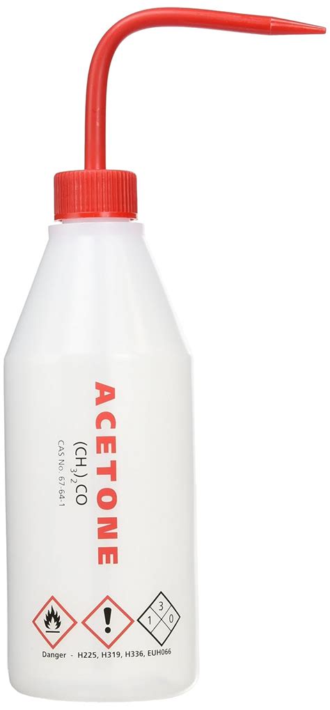 AZLON WGF537P Plastic Wash Bottle Slope Shoulder Acetone 500M Pack