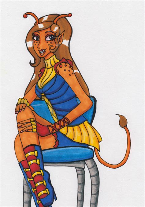 Orange Alien Girl By Cutefuzzyspider On Deviantart