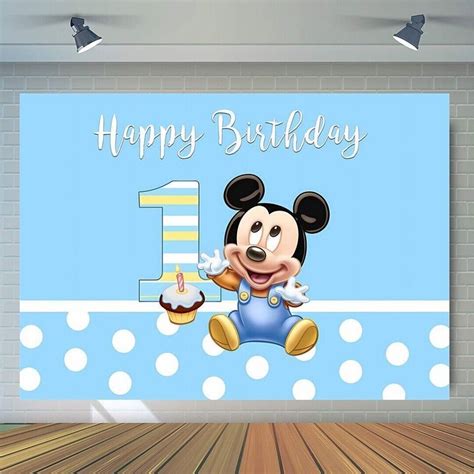 Mickey Mouse 1st Birthday Banner Happy Birthday Mickey Mouse Banner