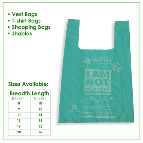 Arth Compostablebiodegradable Carry Bags 13x16 Inch Pack Of 100 Pcs