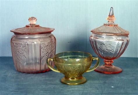 Anchor Hawking Pink Mayfair Depression Glass Lidded Candy Dish 9 Tall