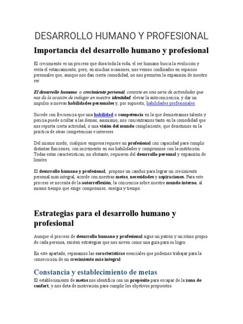 Desarrollo Humano Y Profesional Pdf Moralidad Comportamiento