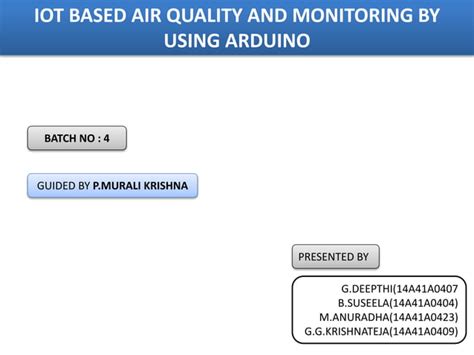 Iot Based Air Quality And Monitoring By Using Arduino Pptx Indoor