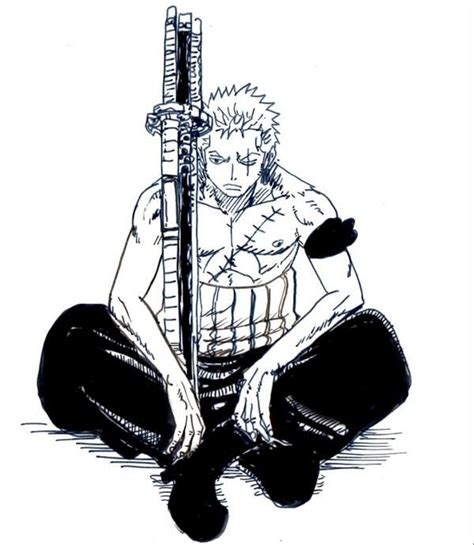 Zoro One Piece Noir Et Blanc Communauté MCMS