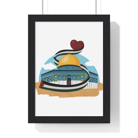 Dome Of The Rock Al Aqsa Wall Art Islamic Wall Art Palestine Flag Of