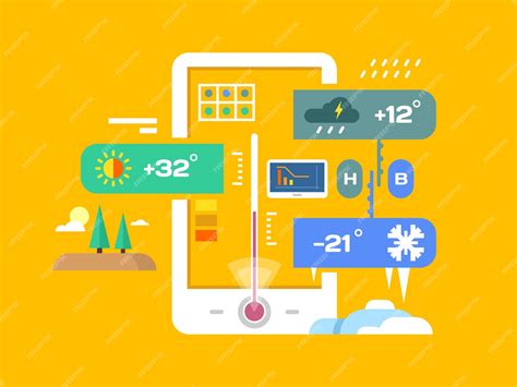 Premium Vector Weather Application Forecast And Temperature
