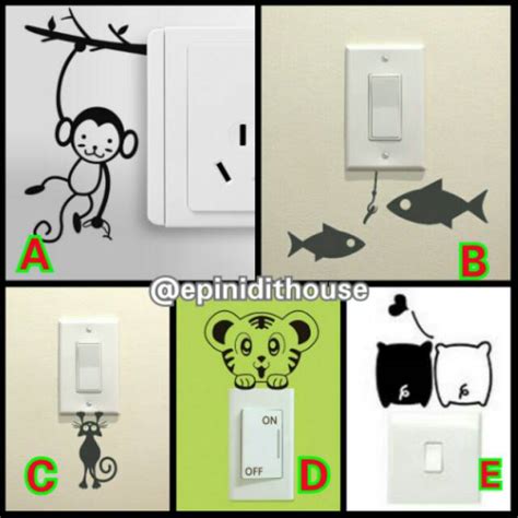 Jual Stiker Tombol Lampu Saklar Lampu Decal Sticker Hiasan Pajangan Dinding Dekorasi Home Decor