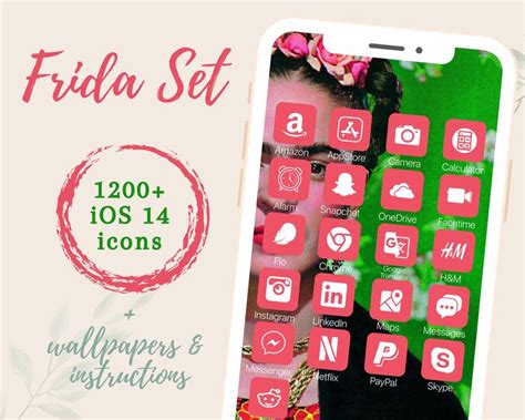 Ios Frida Kahlo Icon Pack Icons And Wallpapers Etsy Icon Pack