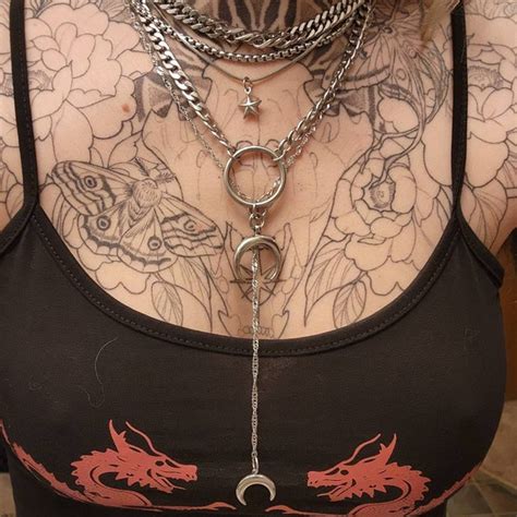 Layered Multi Strand Chunky Chain Gothic Choker Collar Necklace Set Non