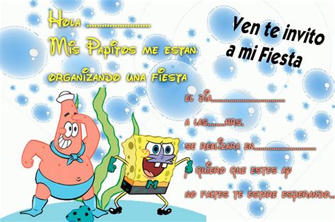 Tarjetas De Cumpleaños Para Imprimir Bob Esponja