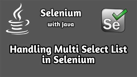 How To Handle Multi Select List In Selenium Selenium Advanced Tutorial Youtube