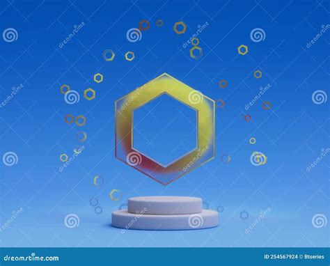 Chainlink Crypto Podium Platform Abstract Minimal Showcase 3D