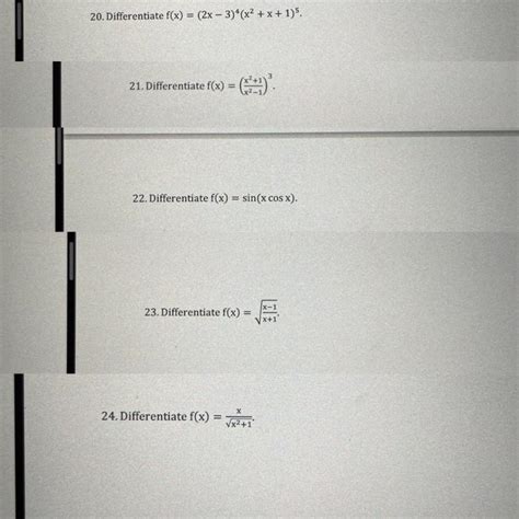 Solved 20 Differentiate Fx 2x 3x X Solutioninn