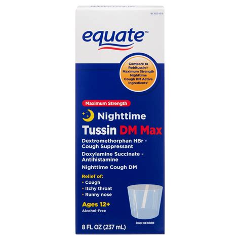 Equate Maximum Strength Nighttime Cough Suppressant Tussin Dm Max