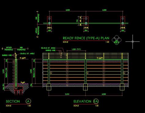 บล็อกรวมความรู้ด้านงานก่อสร้างโยธา แบบรั้วสำนักงานสำเร็จรูปไฟล์ Autocad