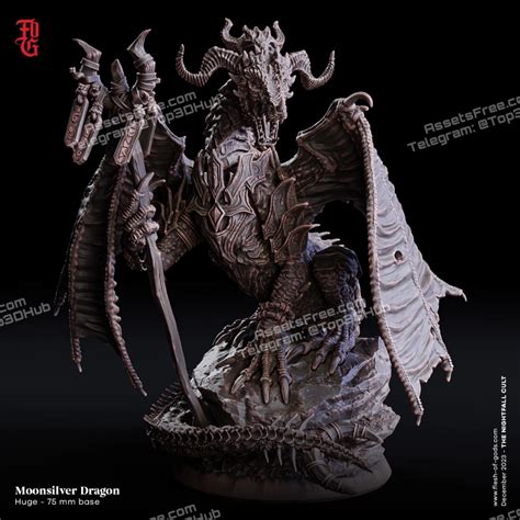 Enemy Moonsilver Dragon 3d Print Model Free High Quality Models For Your Projects Assetsfree”