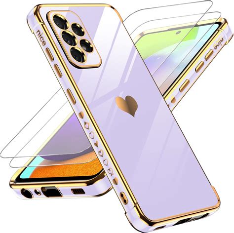Amazon Com Leyi For Galaxy A G Phone Case With Tempered Glass Screen Protector Pcs