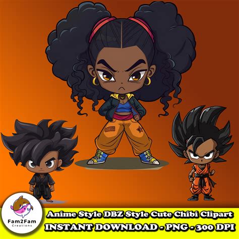 Dbz Chibi Clipart Bundle Anime Style Digital Download Etsy