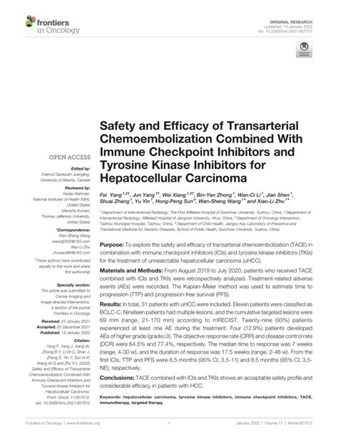 Pdf Safety And Efficacy Of Transarterial Chemoembolization Combined