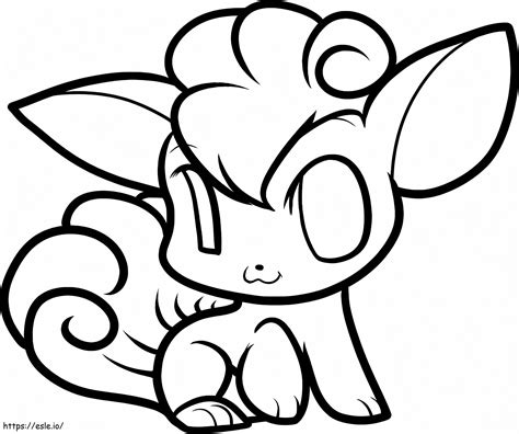 Chibi Vulpix Pokemon Coloring Page