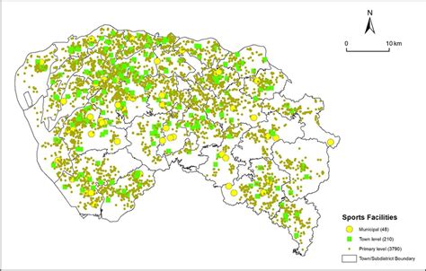 Spatial Distribution Of Sports Facilities Notes The Final Dataset Download Scientific Diagram