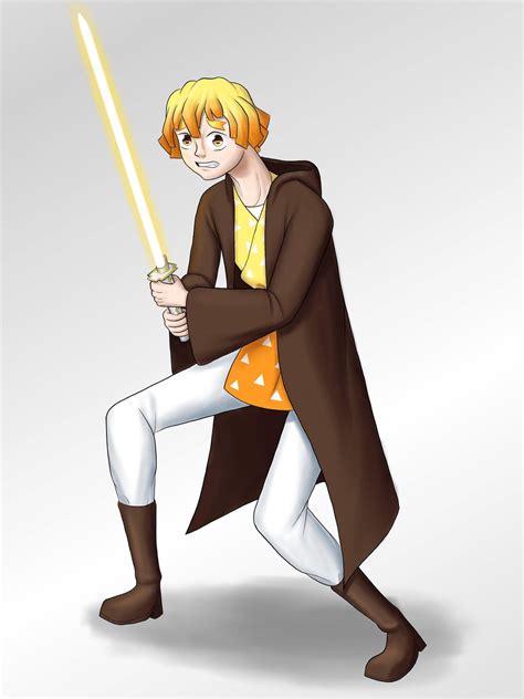 Demon Slayer X Star Wars Demon Slayers As Jedi Zenitsu Agatsuma R Fanart