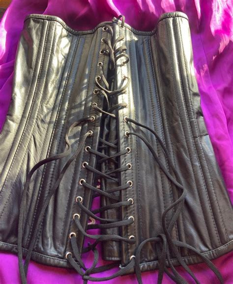Gothic Black Leather Corset Gem