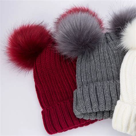 Buy New Style Real Cotton Fur Pompom Hat Women Winter