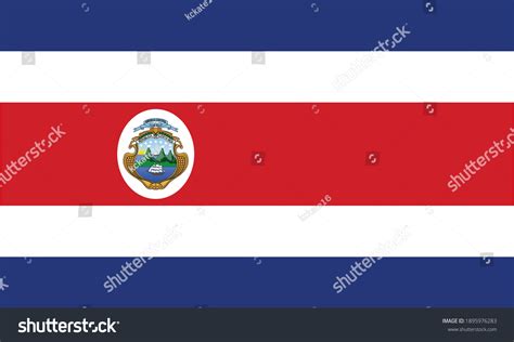 National Costa Rica Flag Official Colors Stock Vector Royalty Free