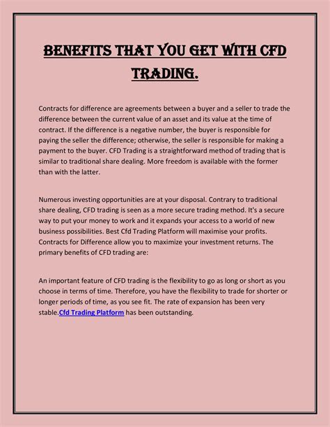 Benefits That You Get With Cfd Trading Cwg Markets Page 1 4 Flip Pdf Online Pubhtml5