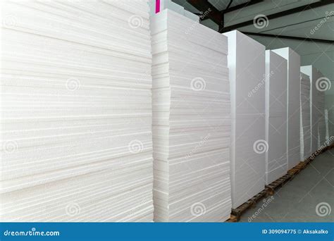 A Large Blocks Of Styrofoam Are Stacked In A Warehouse Stock Image Image Of Foam Hard 309094775