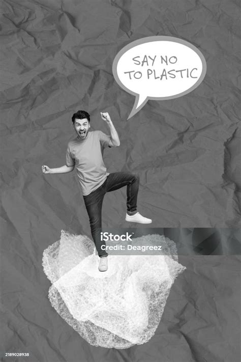 크리 에이 티브 사진 3d 콜라주 아트 워크 포스터 책임있는 남자의 호출 지구를 구하다 더 이상 플라스틱이 그림 배경에 고립되어 있지 않습니다 35 39세에 대한 스톡 사진