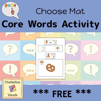 Choose Sorting Mat Core Words Activity FREE By Chatterbox Visuals
