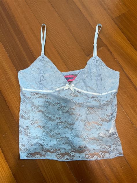 Edikted Light Blue Lace Camisole Womens Fashion Tops Sleeveless On