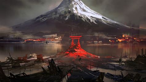 1920x1080 Japan Mount Fuji Digital Art Wallpaper  291 Kb